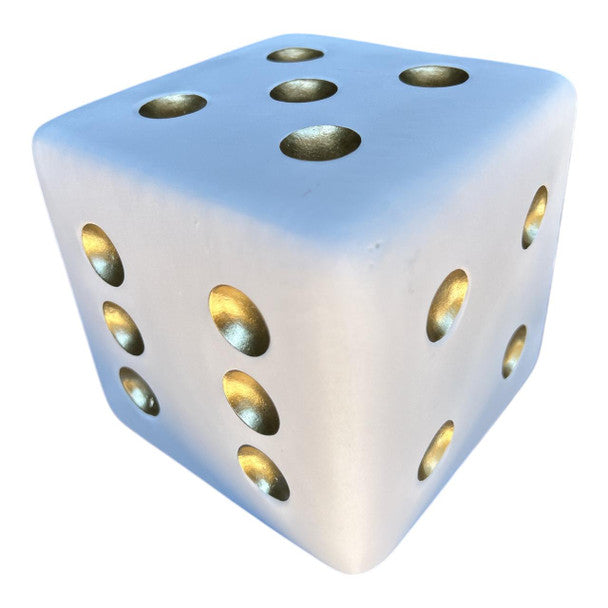 LARGE WHITE AND GOLD DICE – Melua Interiors